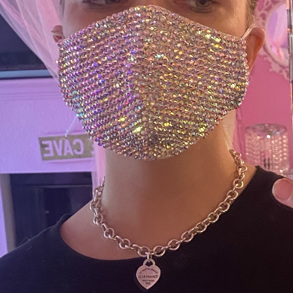 Swarovski | Accessories | Handmade Swarovski Crystal Face Mask | Poshmark
